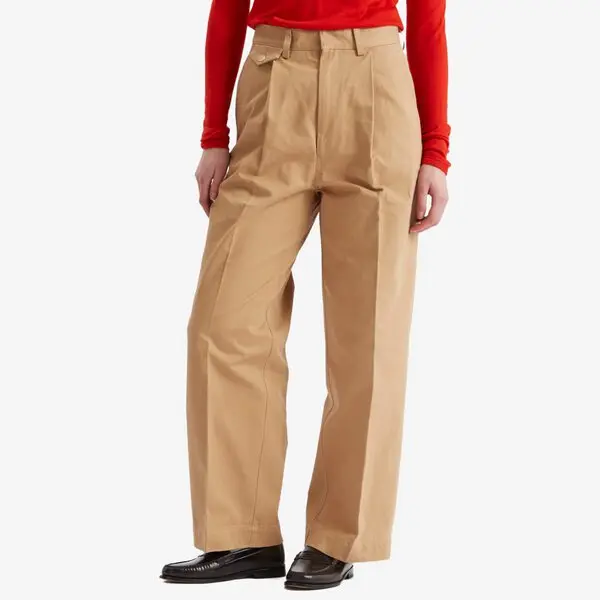 Buy Auralee Washed Finx Chino One-tuck Pants - Camel Brown At 49